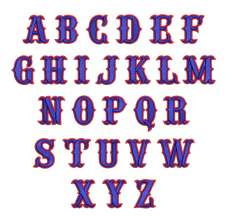 Fishtail Embroidery Font: 3D Puff, BX Format (digital Download) - Etsy
