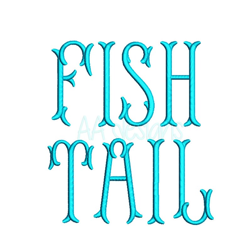 Fishtail Embroidery Font - Etsy