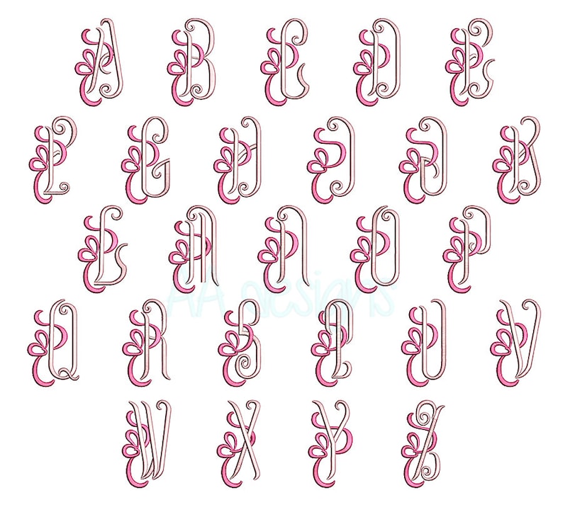 Bow Embroidery Font. Super Cute Bow Font. Machine Embroidery Monogram ...
