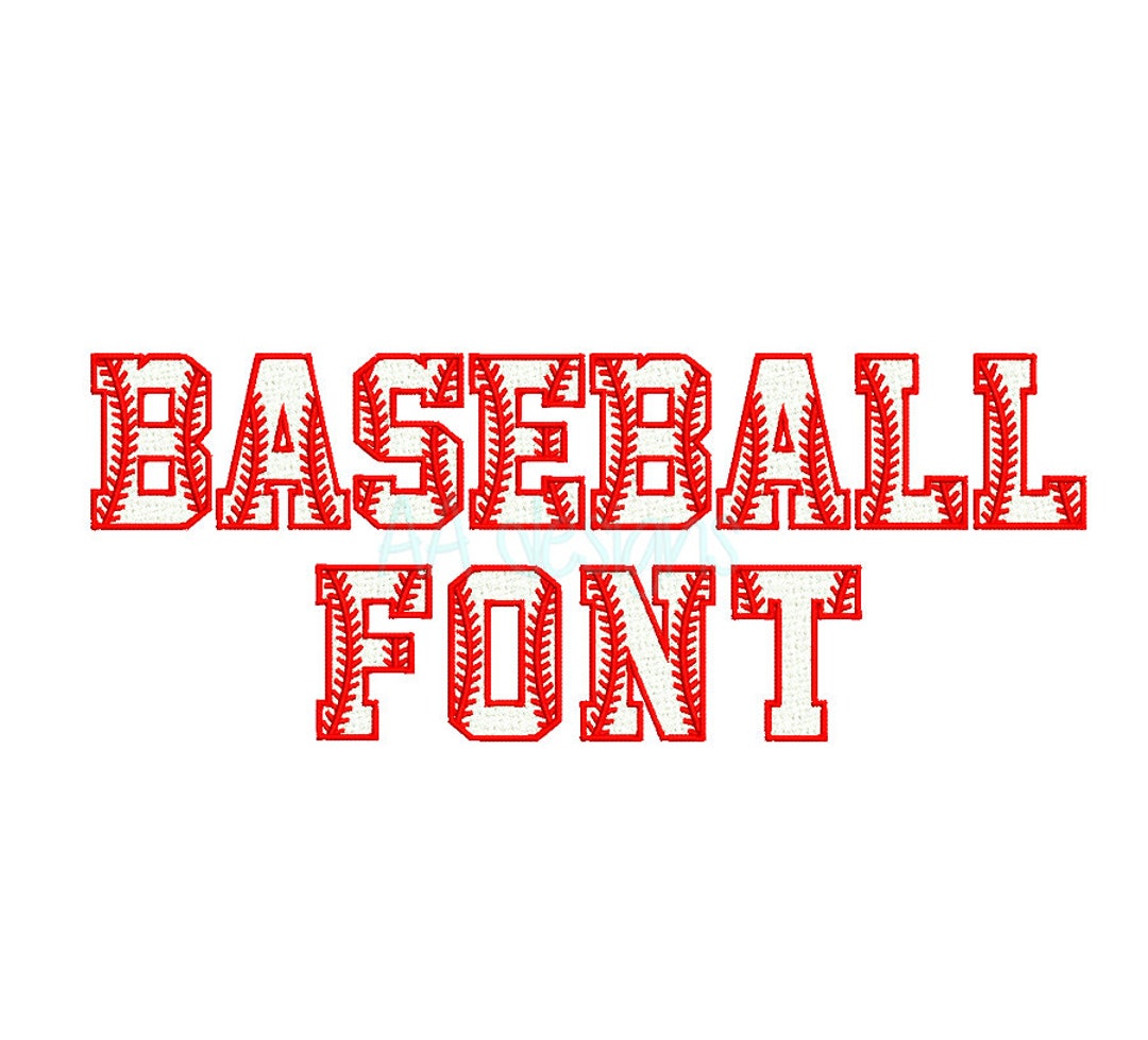 Baseball Embroidery Digital Font. Baseball Machine Embroidery Alphabet ...