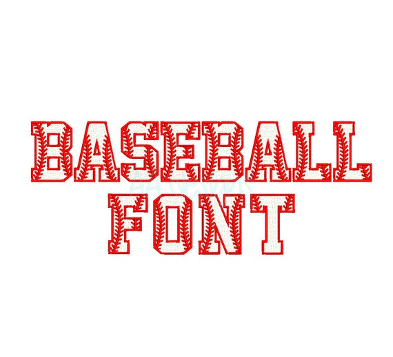 Baseball Embroidery Digital Font. Baseball Machine Embroidery - Etsy