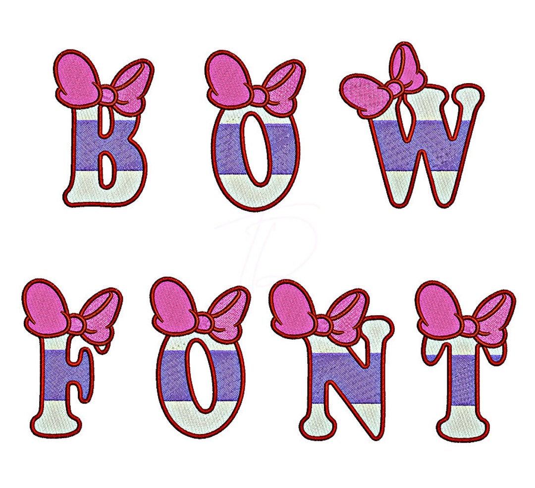 Bow Embroidery Font. Cute Bow Alphabet for Embroidery. BX Format. - Etsy