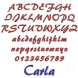 Carla 3D Puff Font. Machine Embroidery Puff Foam. BX Format. - Etsy