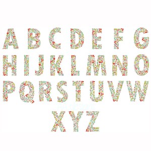 Floral Embroidery Font. Beautiful Flower Alphabet for Embroidery. BX ...