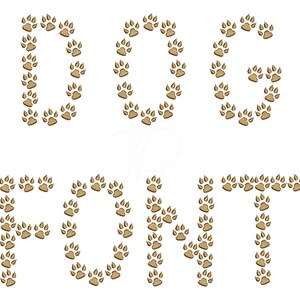 Paw Print Embroidery Font. Dog Paw Print Alphabet. Machine Embroidery ...