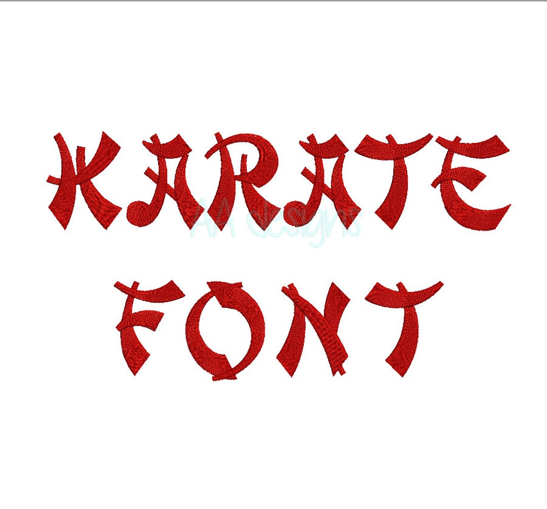 Karate Embroidery Digital Font. Machine Embroidery Font. Digital Font ...