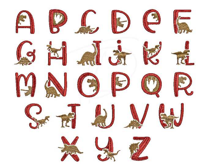 Hand Embroidery PDF Pattern. Dinosaurs Design Digital Download. Simple ...