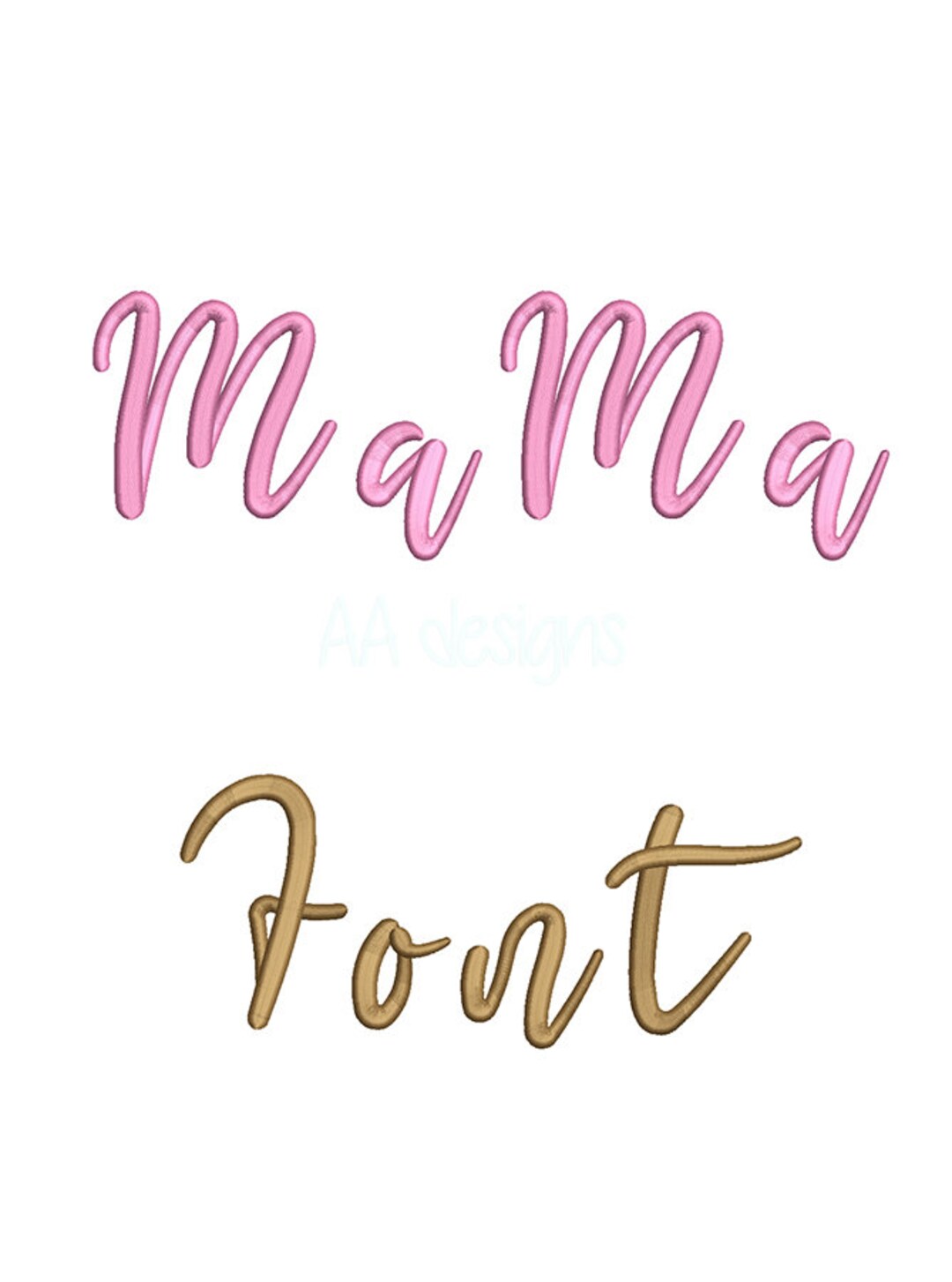 Mama 3D Puff Embroidery Digital Font. Machine Embroidery Alphabet With ...