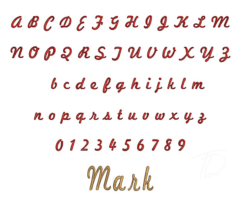 Mark 3D Embroidery Font. Machine Embroidery 3D Puff Alphabet. BX Format ...