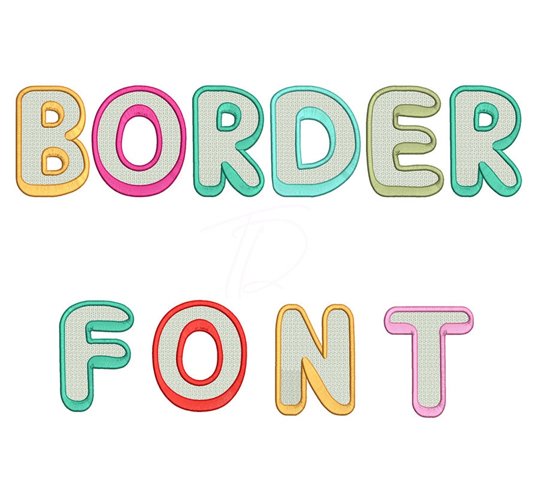 Border Embroidery Digital Font. Machine Embroidery Alphabet. BX Format ...