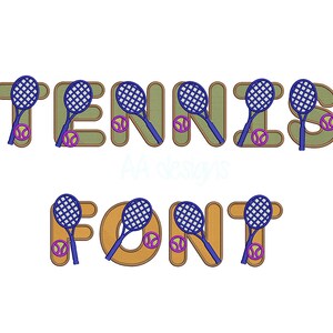 Tennis Embroidery Font. Machine Embroidery Tennis Alphabet. BX Format ...