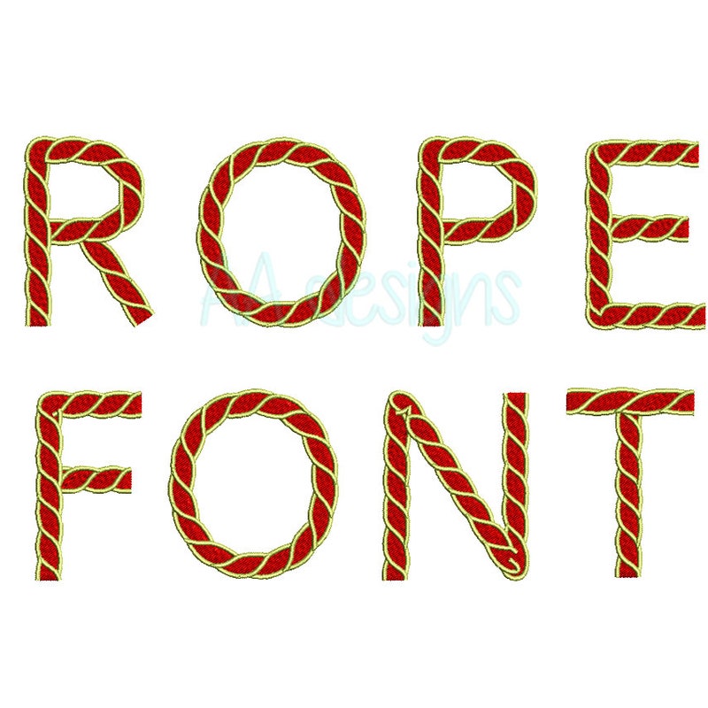 Rope Font Embroidery - Etsy