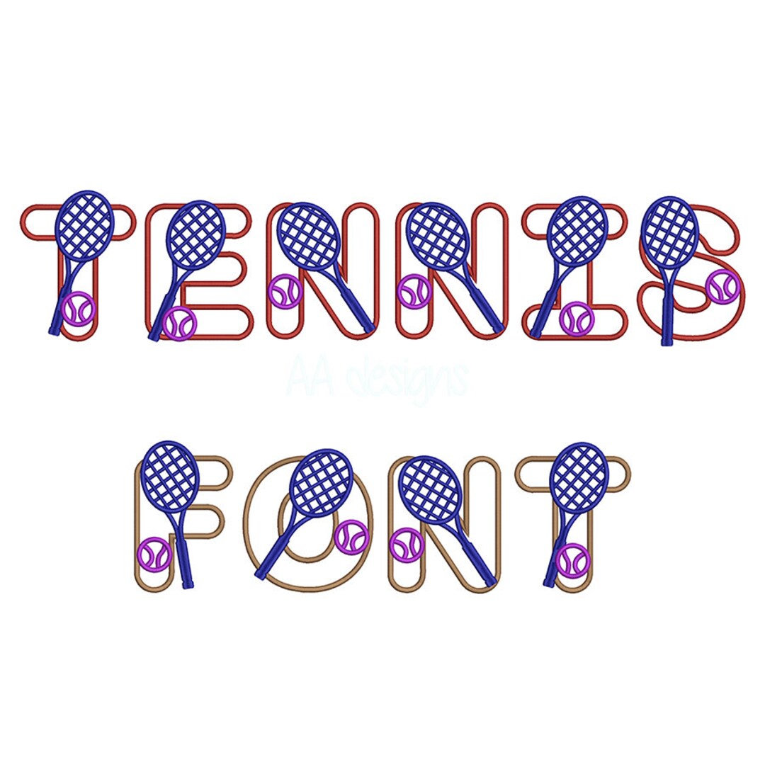 Tennis Applique Embroidery Font. Applique Alphabet With Tennis for ...