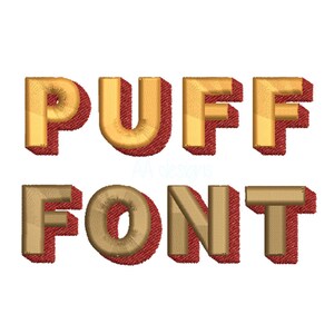 3D Puff Embroidery Font. Machine Embroidery Alphabet in 3D Foam. Raised ...