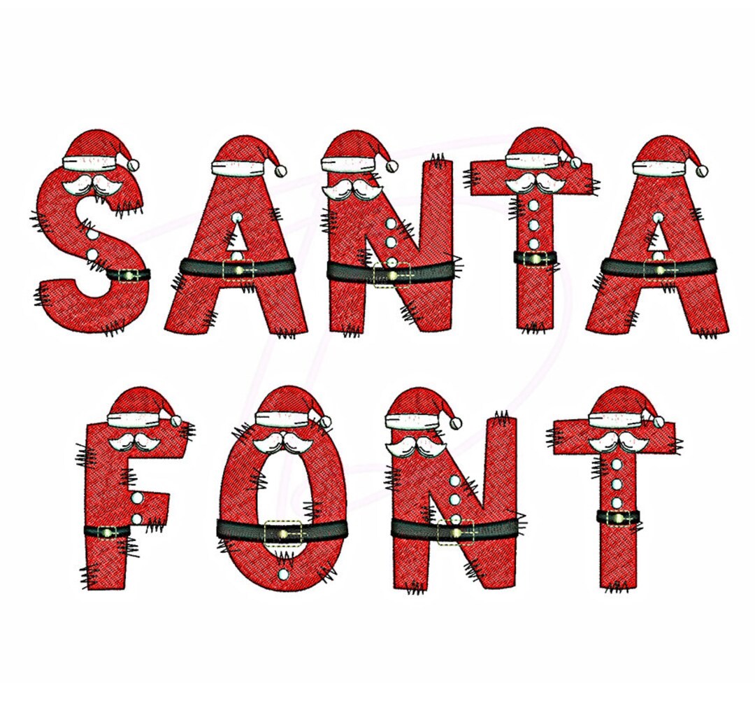 Santa Embroidery Font. Full Alphabet Embroidery for Christmas. 3 Sizes ...