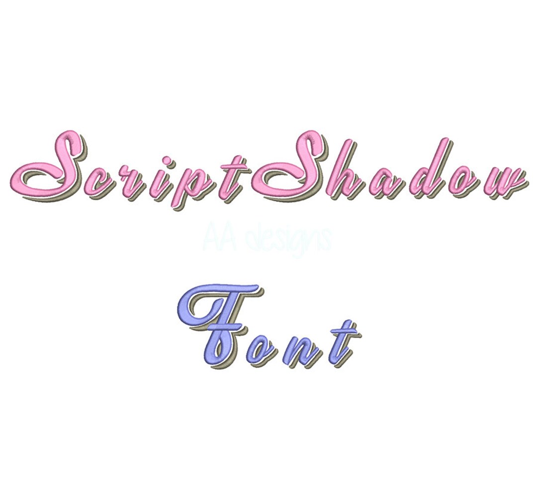 Script Shadow Embroidery Font. Machine Embroidery Alphabet. BX Format ...