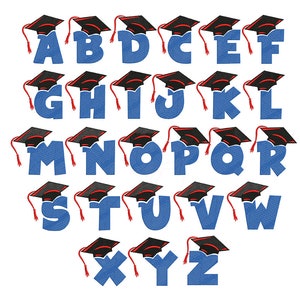 Graduation Embroidery Font. Machine Embroidery Alphabet. Graduate ...