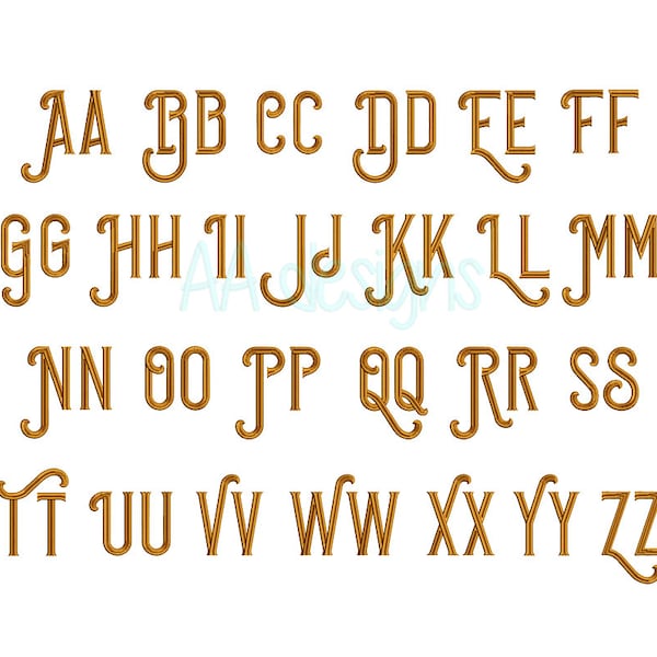 Western Embroidery Font - Etsy