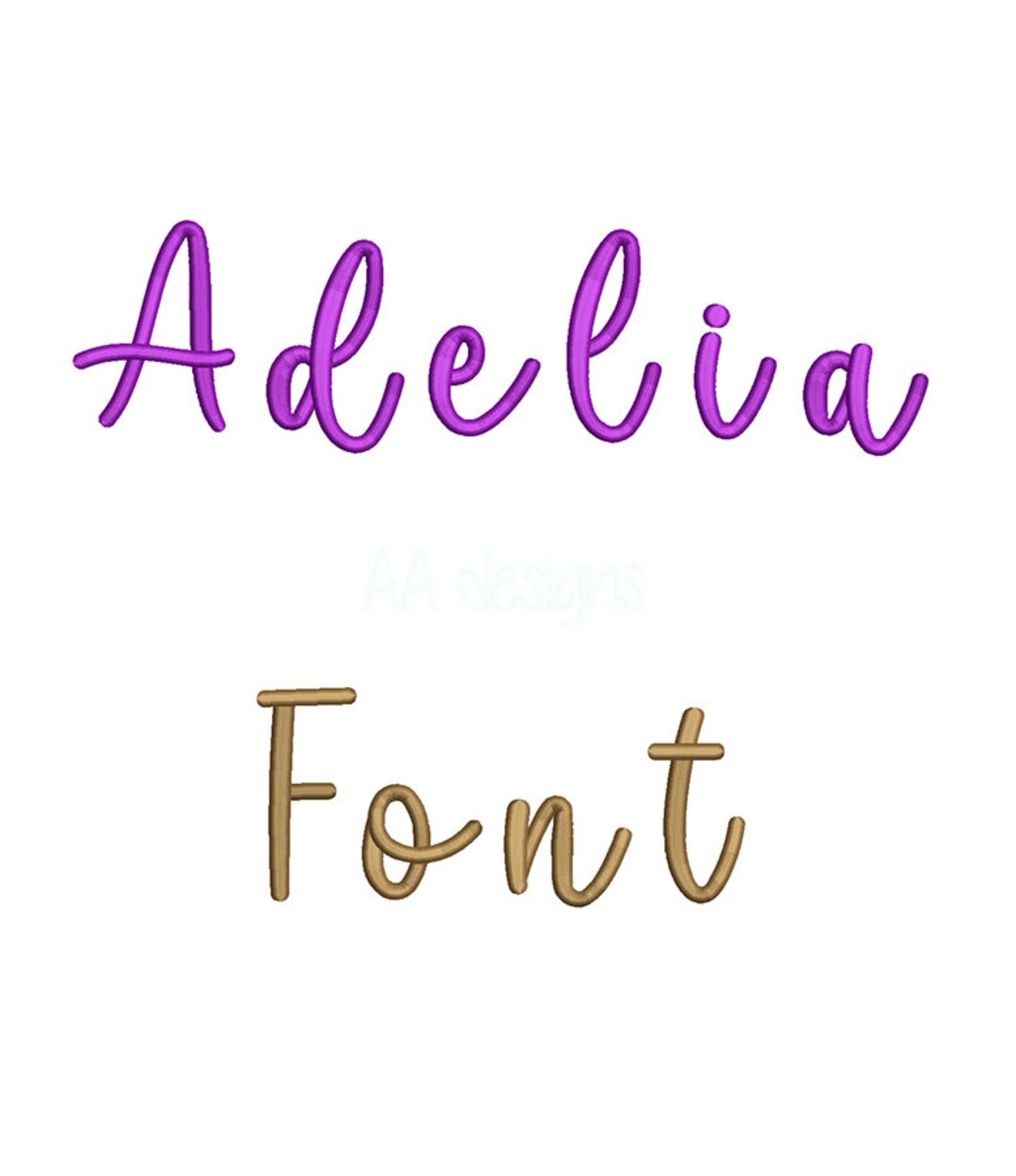 Adelia 3D Puff Embroidery Digital Font. Machine Embroidery Alphabet ...