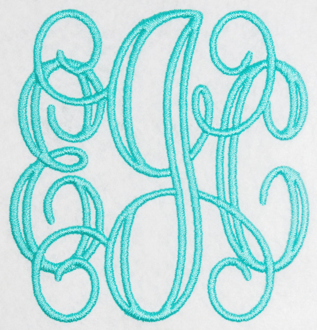 Vine Monogram Embroidery Font. Cool Monogram DIGITAL FONT. 4 Sizes ...