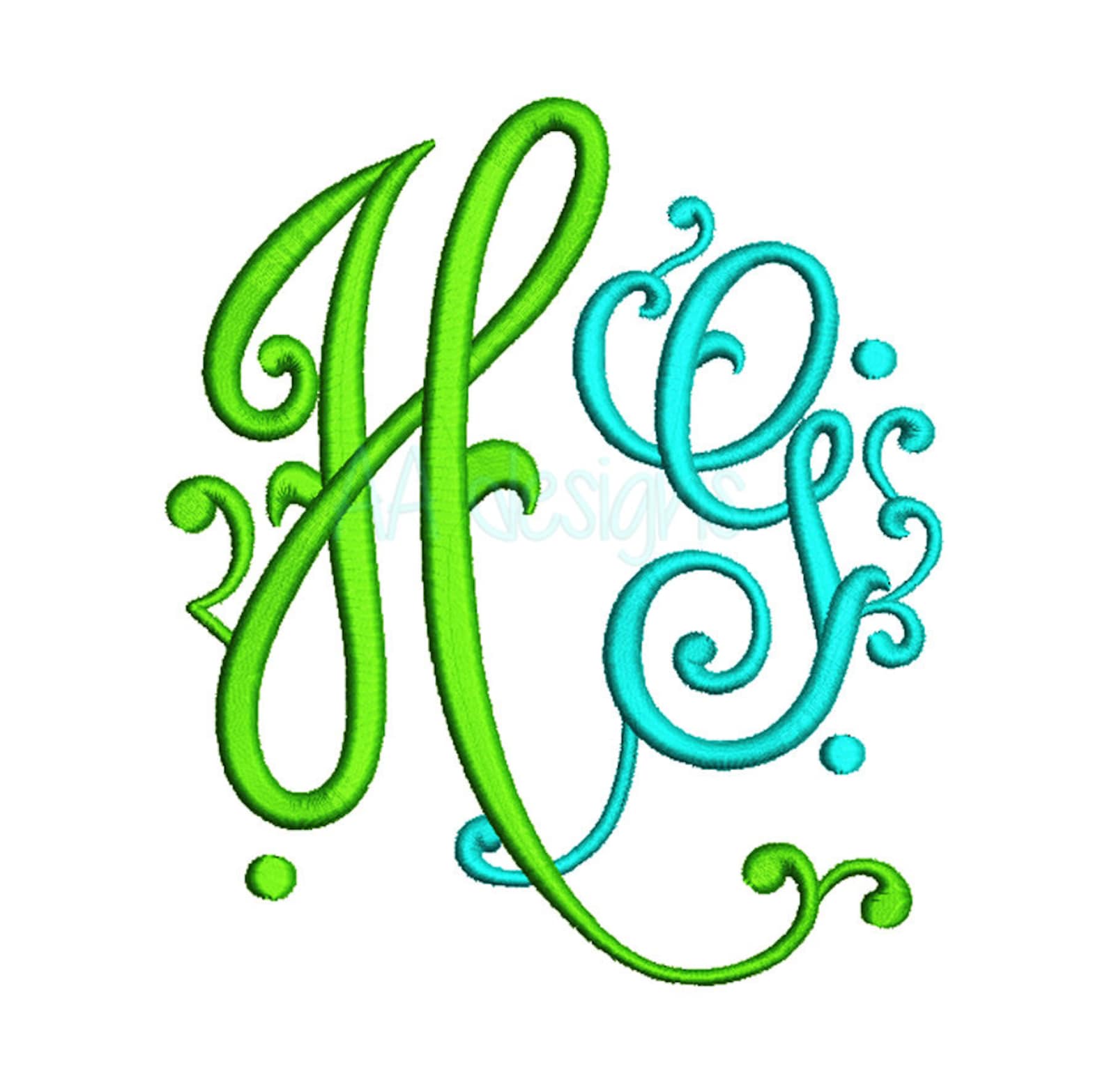 Vines Embroidery Digital Font. Machine Embroidery Font. | Etsy