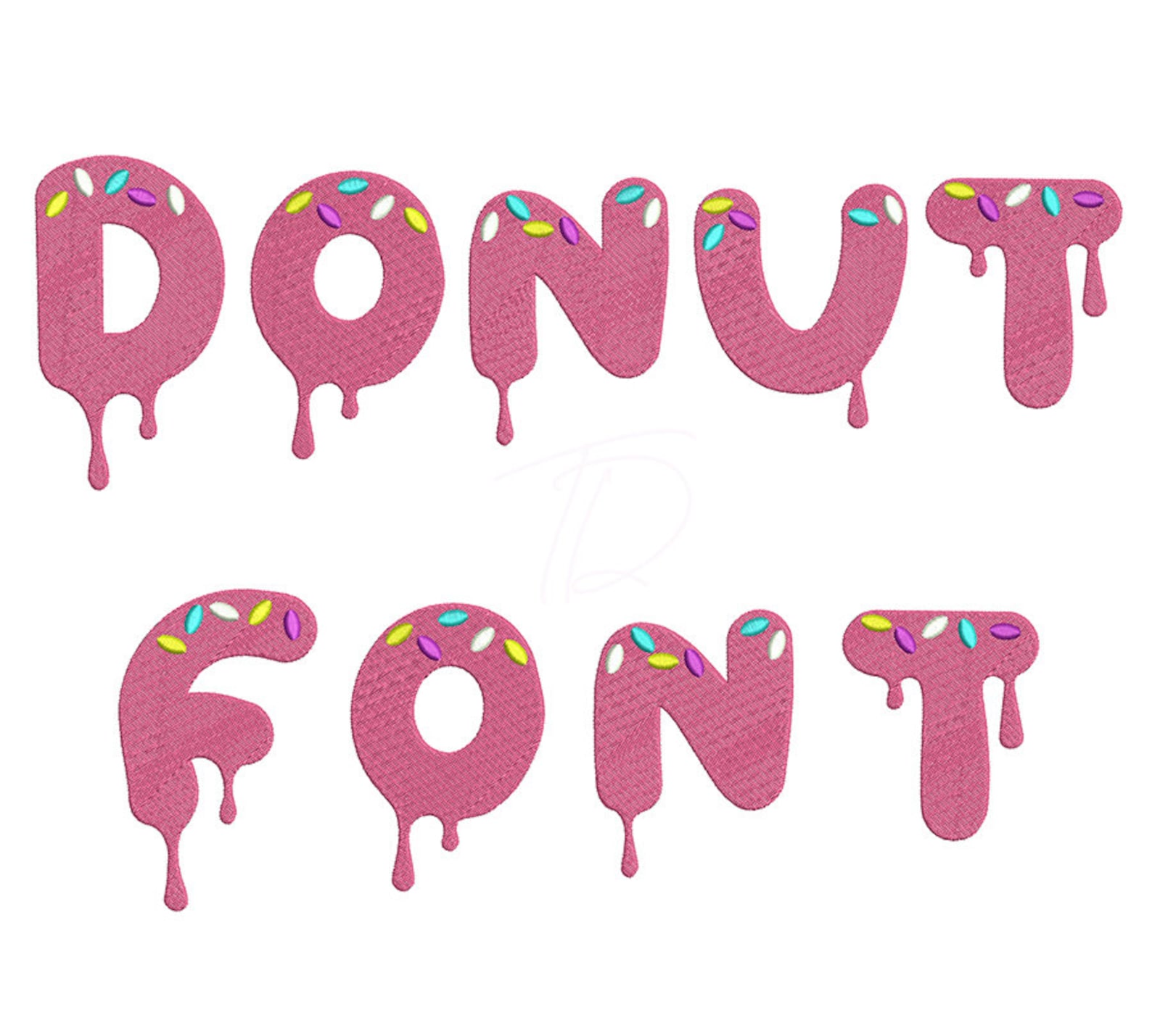 Donut Embroidery Font. Donut Machine Embroidery Alphabet. BX Format ...