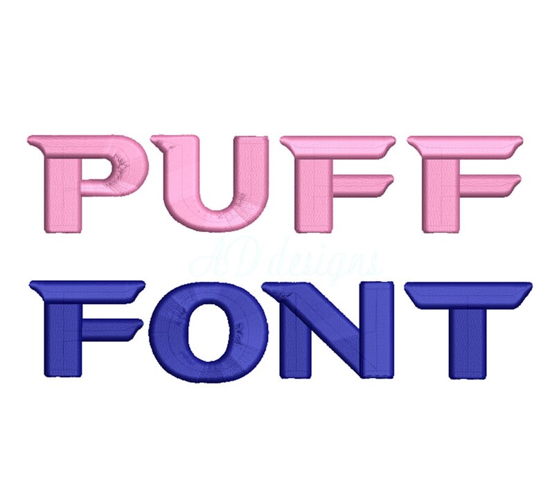 3D Puff Embroidery Font. Machine Embroidery Alphabet With Foam. Raise ...