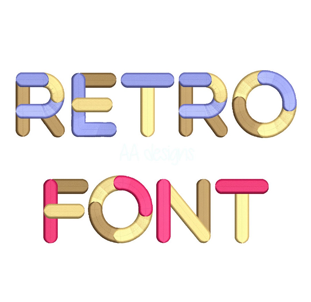 Retro 3D Puff Embroidery Font. Machine Embroidery 3D Puff Foam With ...