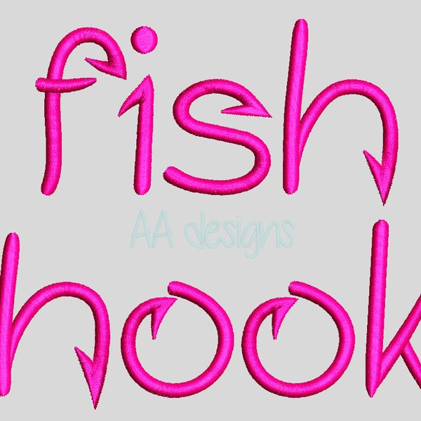 Fish Hook Font - Etsy