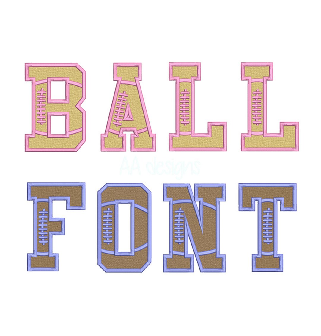 Football Embroidery Font. Alphabet Football for Embroidery. Machine ...