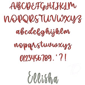Ellisha 3D Puff Embroidery Font. Machine Embroidery Alphabet With 3D ...