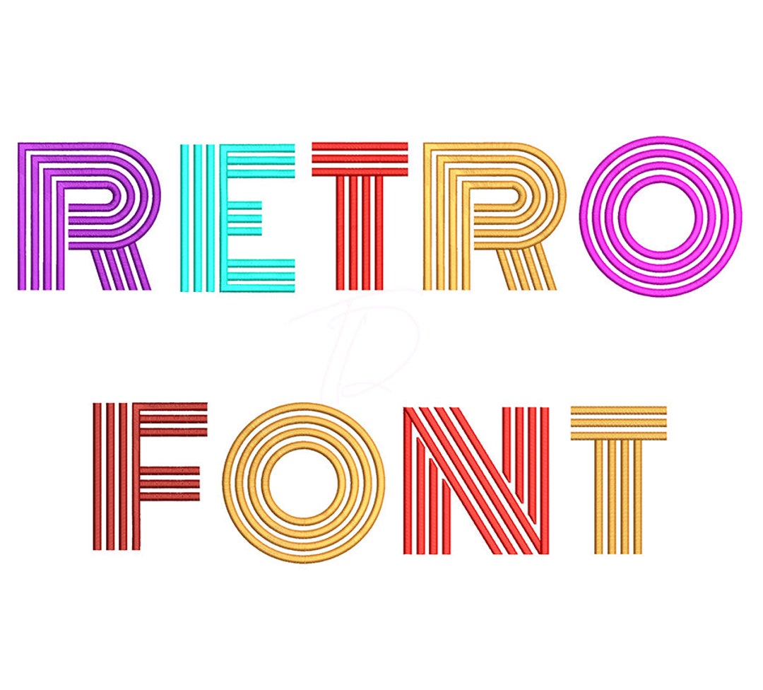 Disco Retro Embroidery Font. Disco Machine Embroidery Alphabet. Retro ...