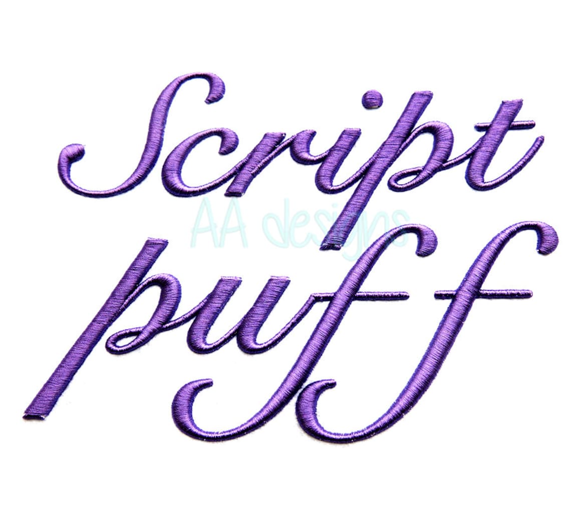 Script 3D Embroidery Digital Font. Raise Letters With 3D Puff. - Etsy