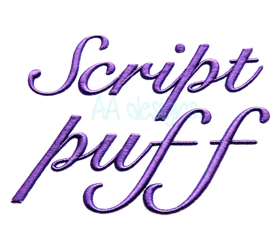 Script 3D Embroidery Digital Font. Raise Letters With 3D Puff. - Etsy