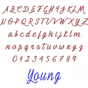 Young Embroidery 3D Puff Font. Machine Embroidery 3D Puff Foam Alphabet ...