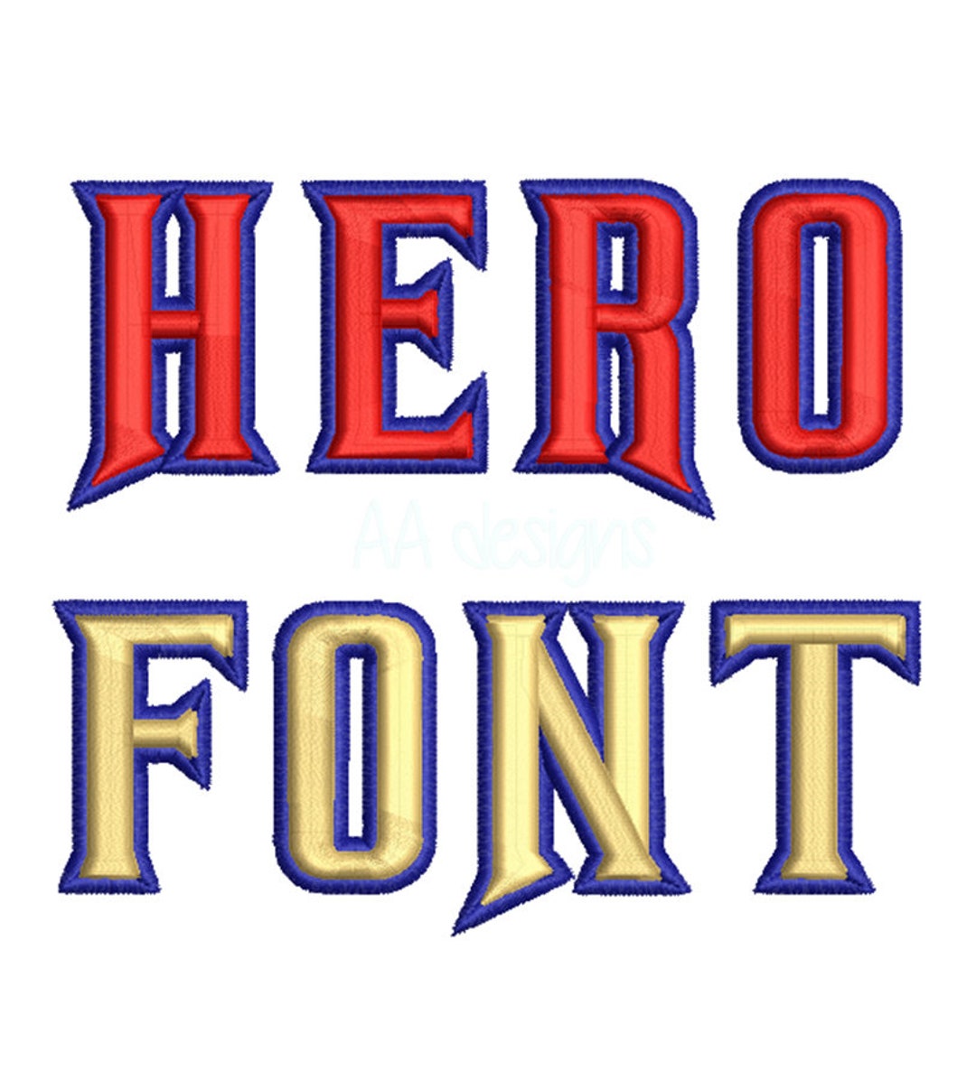 Hero Embroidery Puff Font. 3D Foam Embroidery Alphabet. BX Format - Etsy