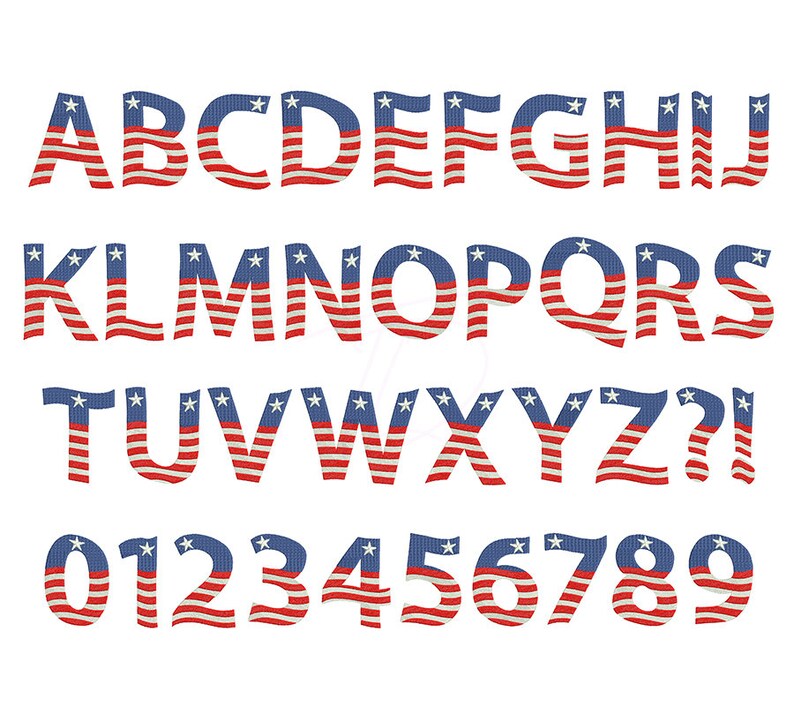 Flag Embroidery Font. Machine Embroidery Alphabet With Flag. Bx Format ...