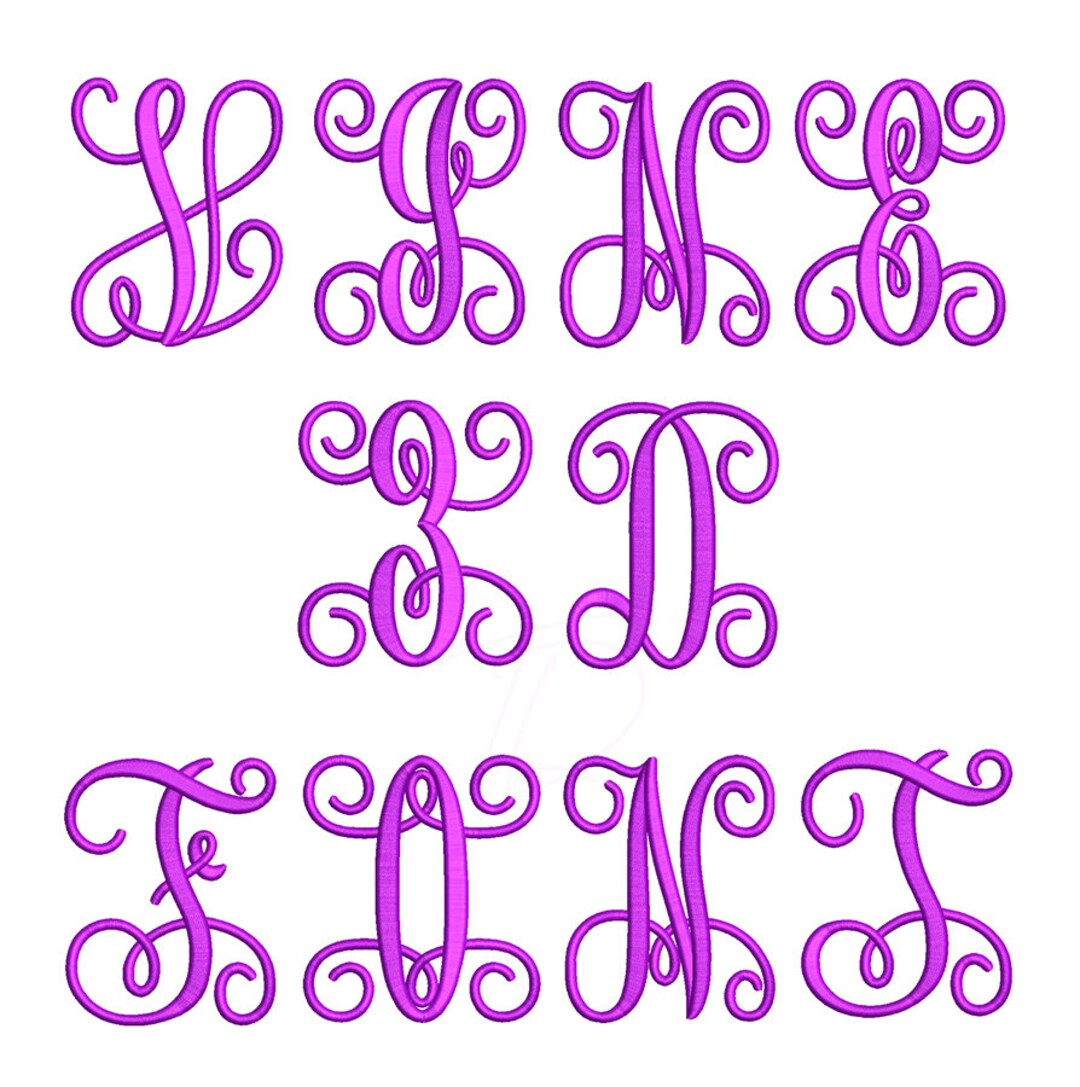 Vine 3D Puff Embroidery Digital Font. Vine Machine Embroidery Alphabet ...