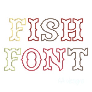 Fishtail Applique Embroidery Font. Applique Alphabet for Embroidery. BX ...