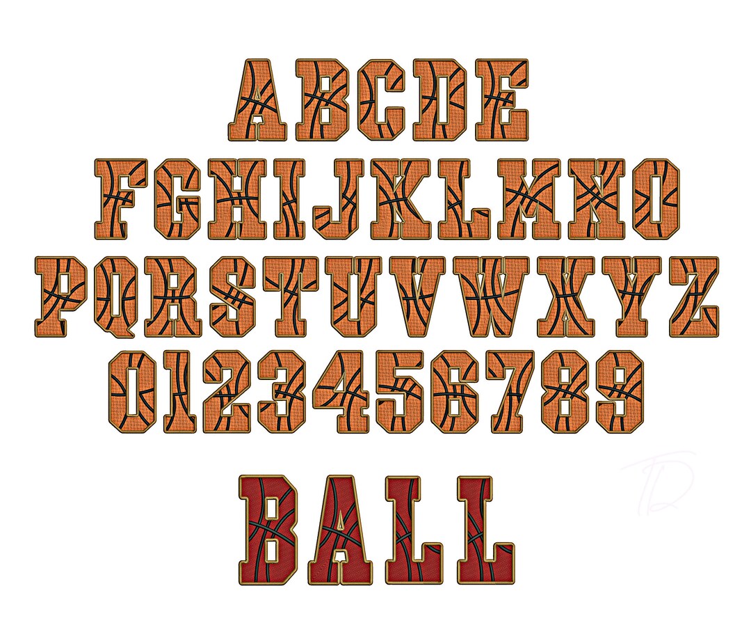 Basketball Embroidery Font. Machine Embroidery Basketball Alphabet. BX ...