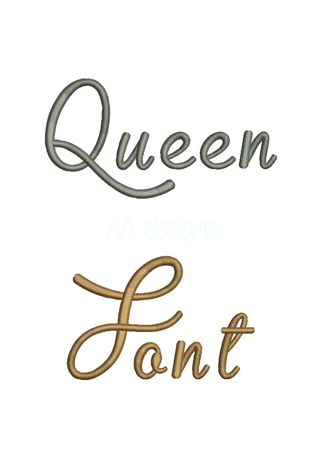 Queen 3D Puff Embroidery Digital Font. Machine Embroidery Alphabet With ...