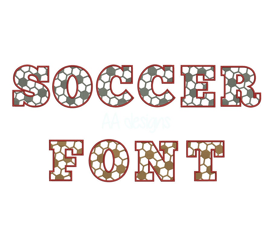 Soccer Ball Applique Embroidery Font. Machine Embroidery Soccer Ball ...