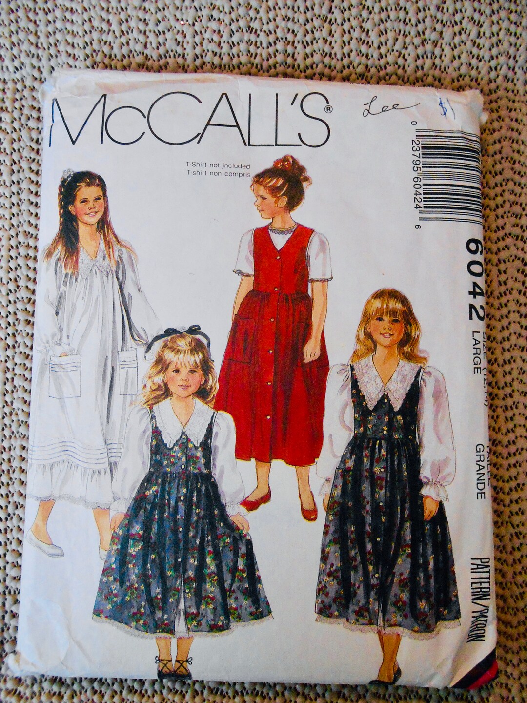 Vintage 1992 Mccall’s Uncut 6042 Girls’ Dress and Jumper, Size Large ...