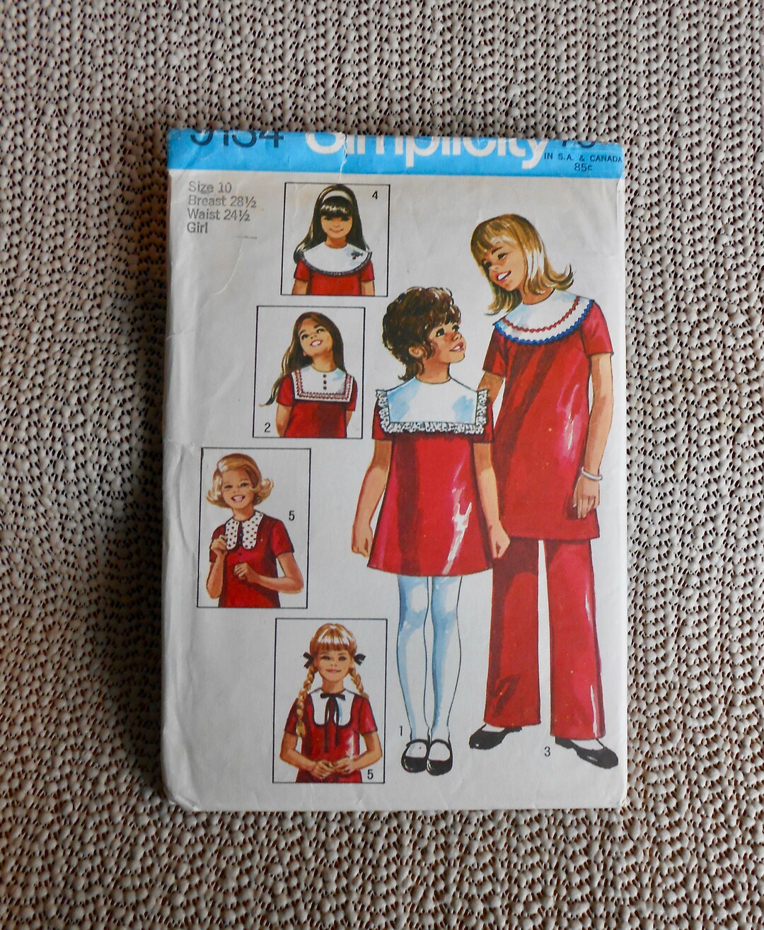 Vintage 1970 Simplicity 9134 Girls Size 10 Dress & Pants Sewing Pattern ...