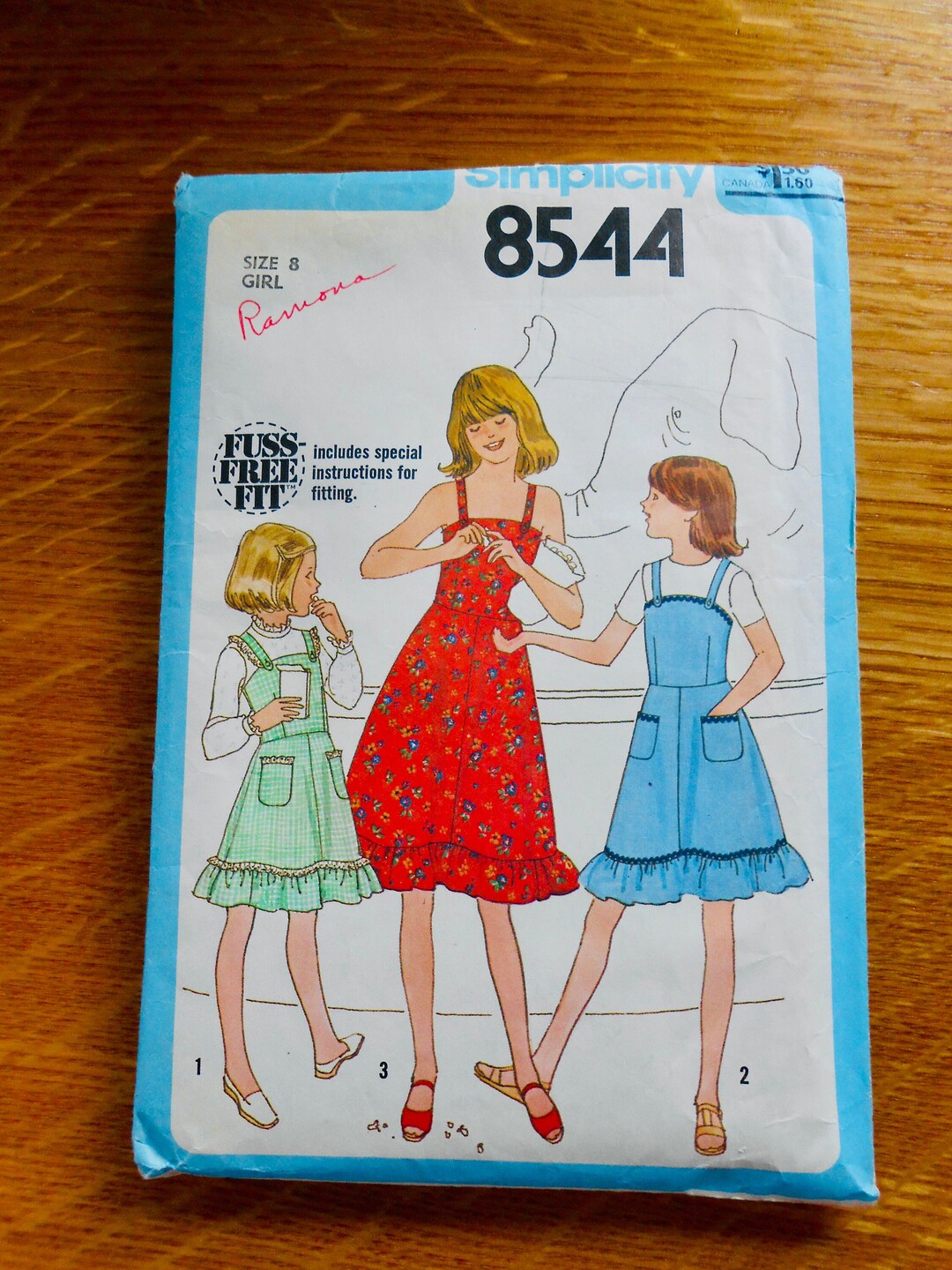 Vintage 1978 Simplicity 8544, Girls’ Sundress or Jumper Sewing Pattern ...