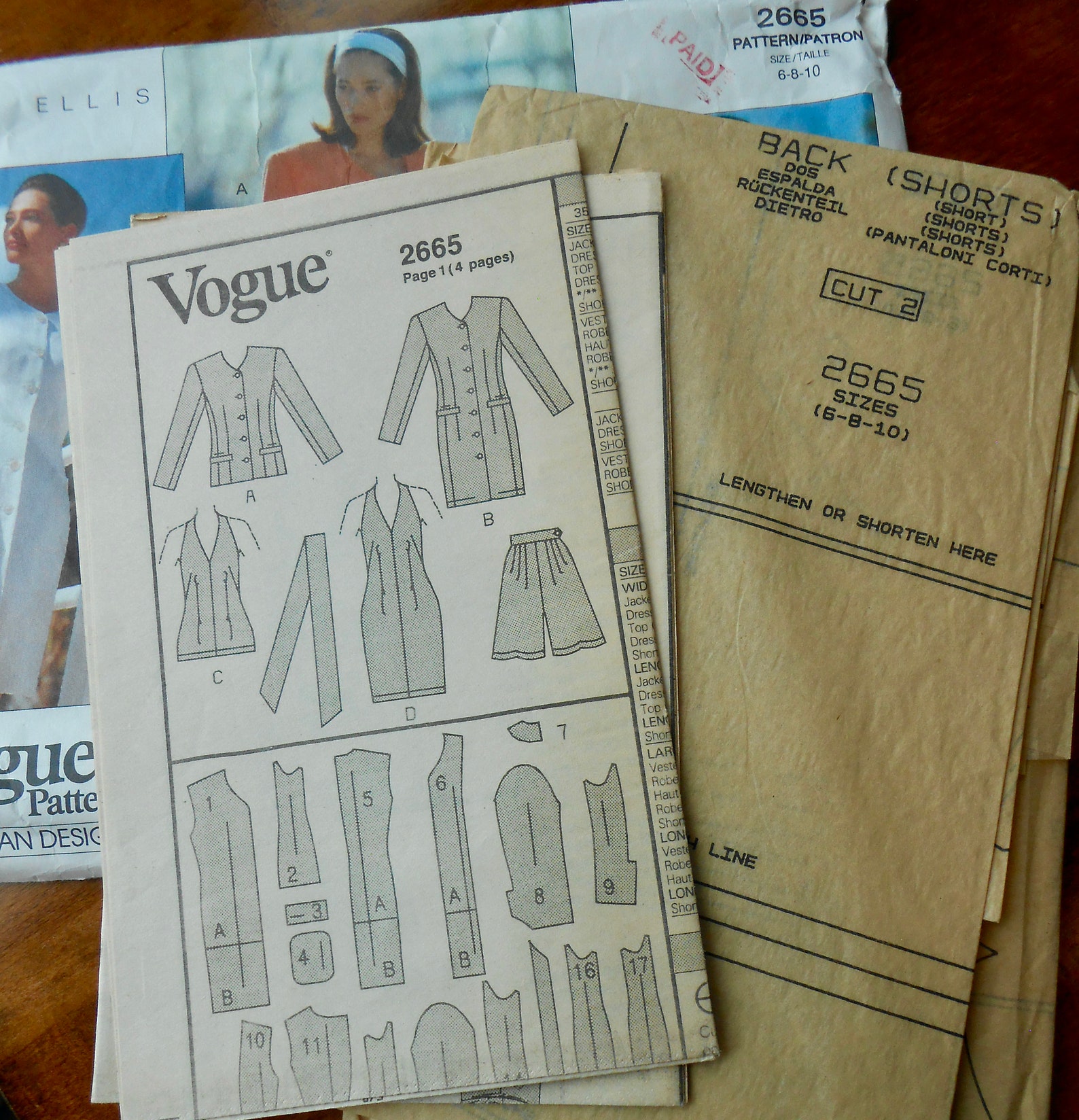 Vintage 1991 Uncut Vogue American Designer Perry Ellis Sewing Pattern ...