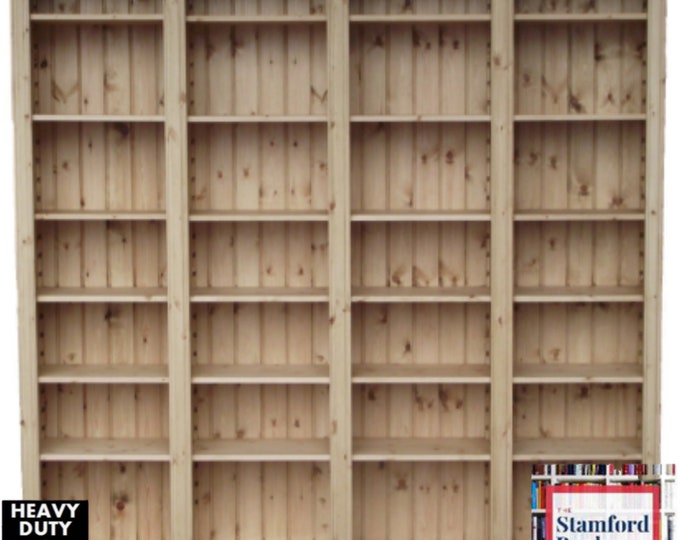 Solid Wood, 7ft X 7ft Bookcase, heavy Duty Adjustable Multi Display ...