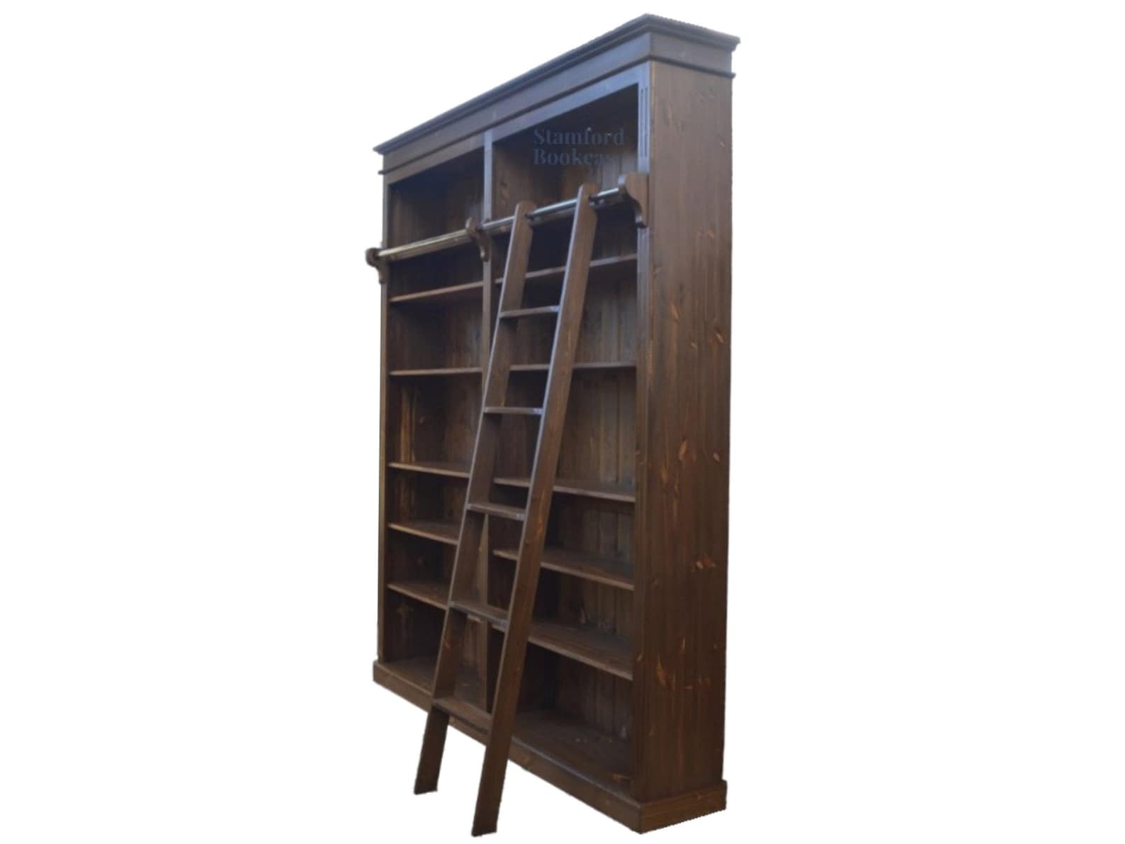 Solid Pine 8ft Tall Bookcase, Adjustable Display "heavy Duty" Library ...