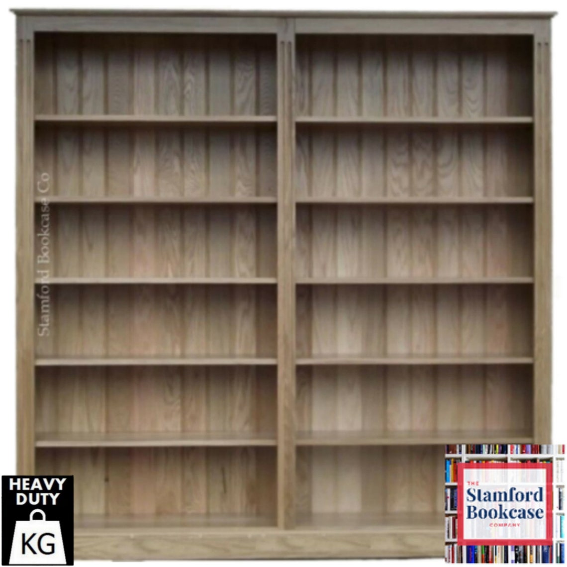 Genuine 100% Solid Oak 6ft X 6ft Bookcase Adjustable Library - Etsy