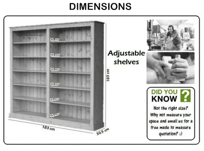 100% Solid Pine 6ft X 6ft Adjustable Display Shelving - Etsy
